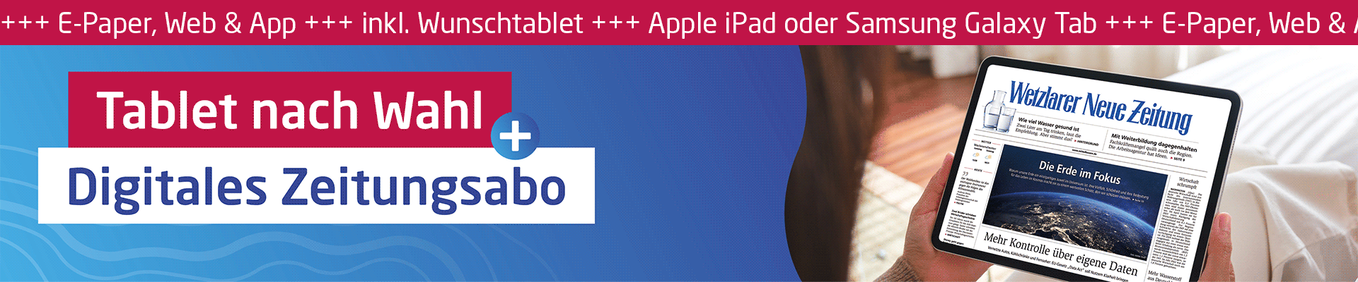 Digital komplett inklusive Tablet | Wetzlarer Neue Zeitung